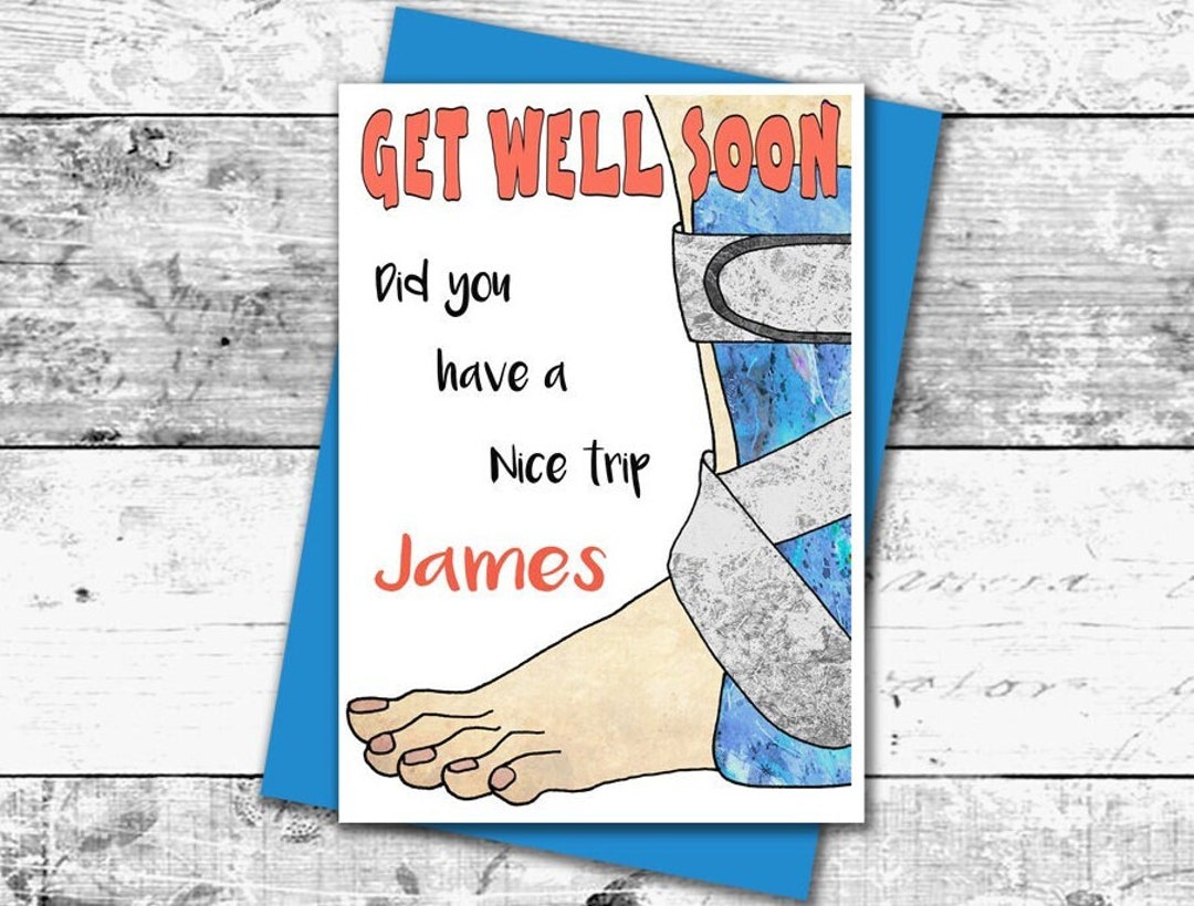Personalised Foot Ankle Surgery Card, Broken Foot Ankle, Operation Card ...