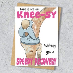 Personalised Knee Replacement Surgery Greeting Card, Get Well Card ...