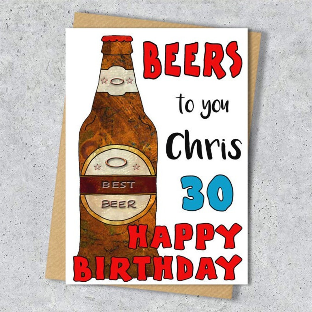 Beer Birthday Greeting Card for Men, Fathers Day, Personalised - Etsy