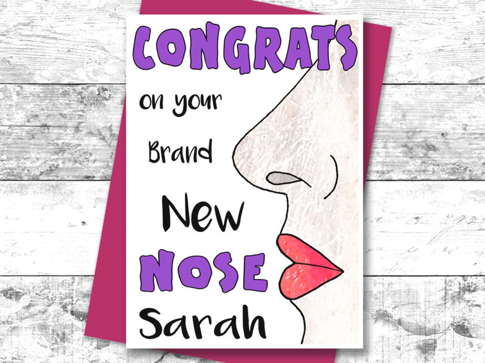 Nose Surgery Card Nose Job Rhinoplasty Card Personalised - Etsy UK