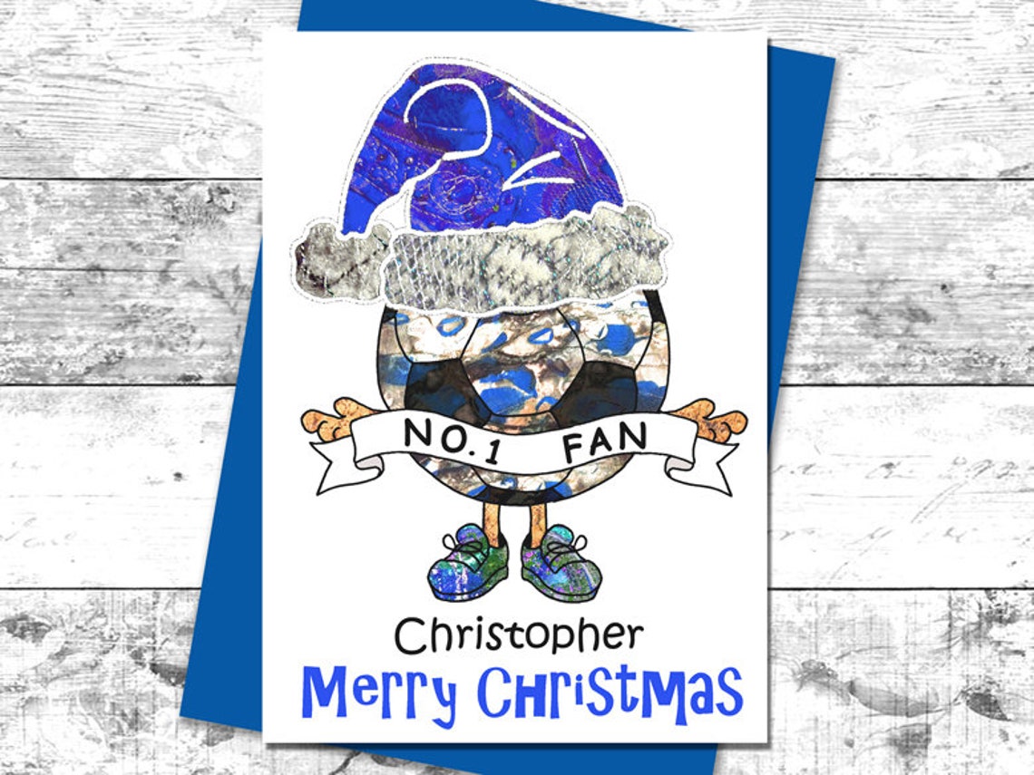 Personalised Football Christmas Card Favourite Team Soccer - Etsy UK