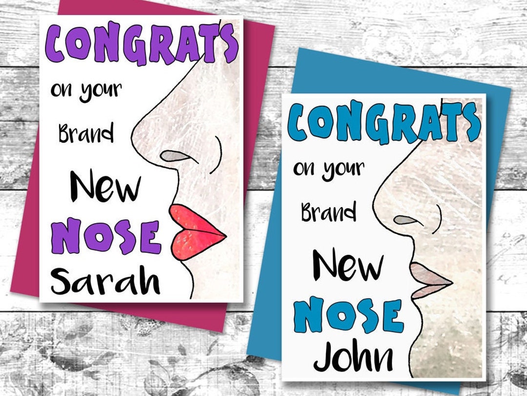 Nose Surgery Card Nose Job Rhinoplasty Card Personalised - Etsy UK
