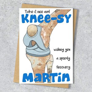 Personalised Knee Replacement Surgery Greeting Card, Get Well Card ...