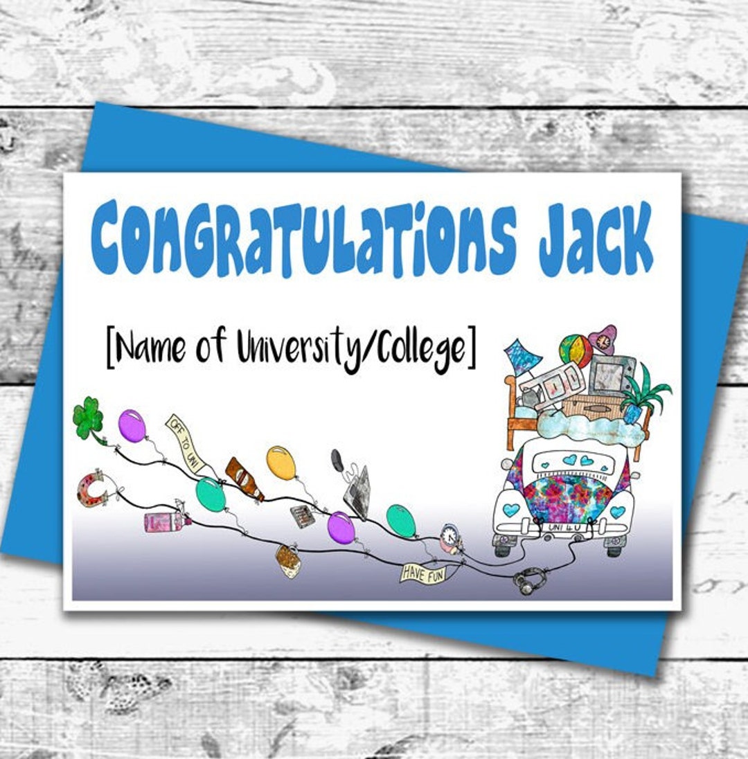 Personalised congratulations university college card new - Etsy.de