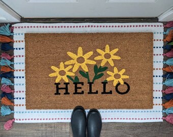 Hello Welcome Mat - Etsy