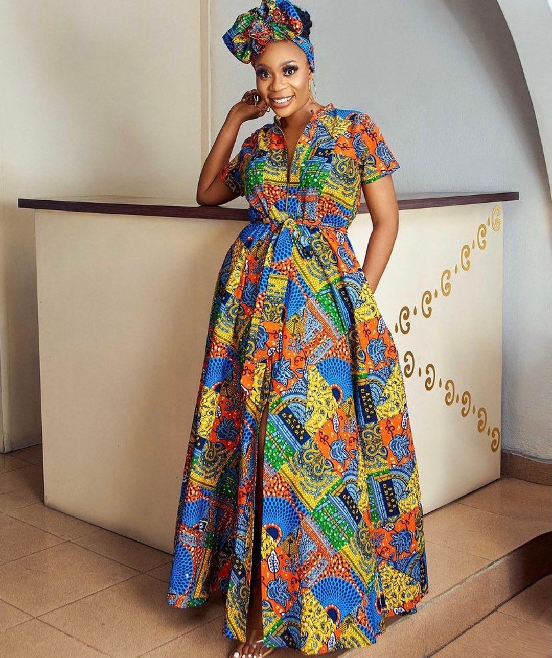 African Print Maxi Dress