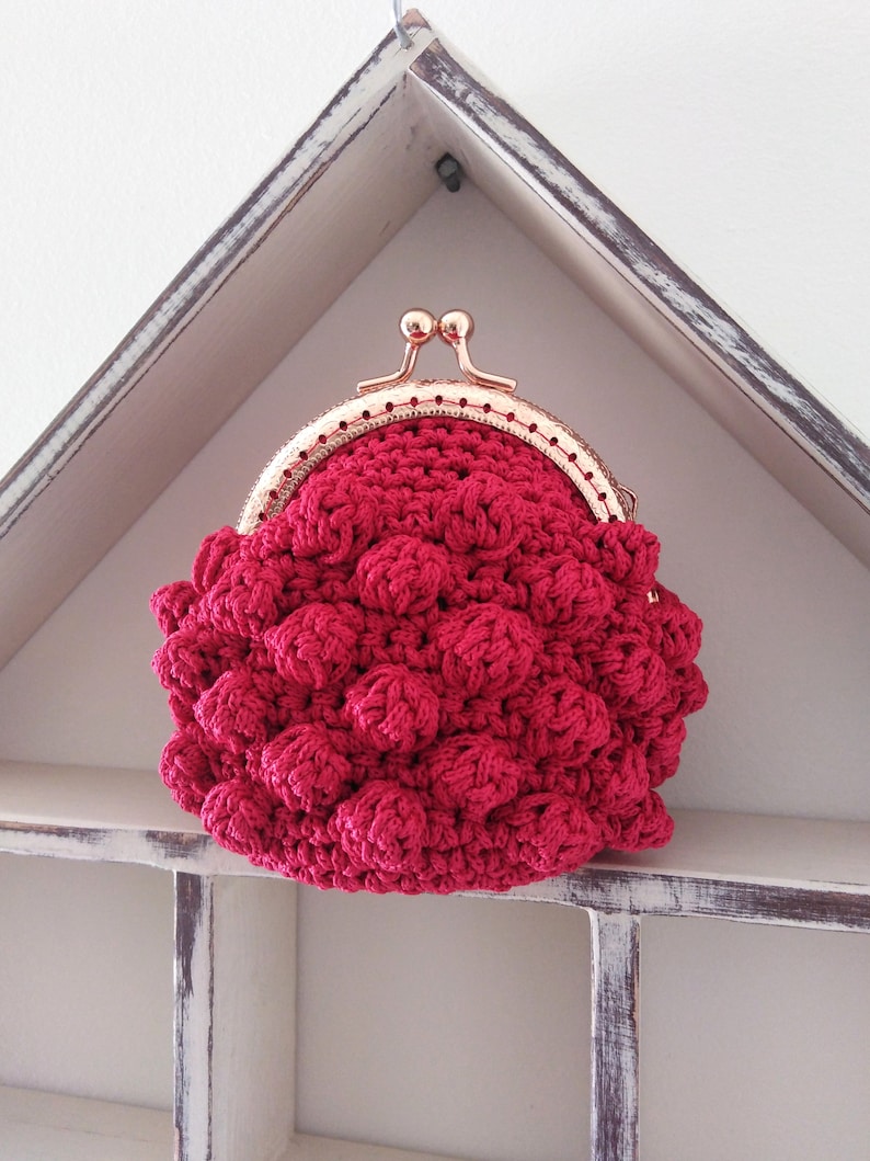 Handmade Coin Purse With Bubbles, Knitted Coin Purse, Crochet Coin ...
