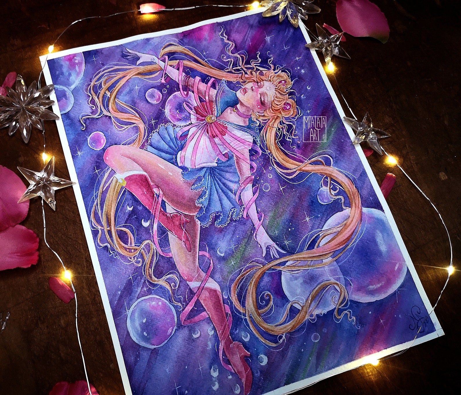 Sailor Moon anime fanart art watercolor Original painting | Etsy