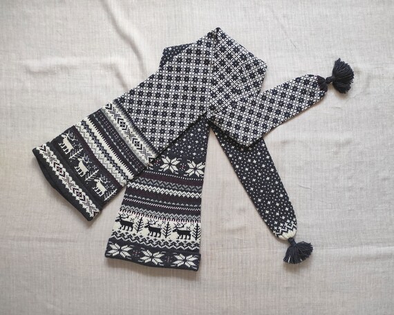 Winter beanie-scarf / Multi layer scarf-hat / Woolen stocking | Etsy