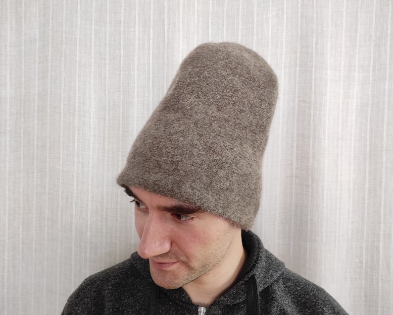 Felted Wool Roll-up Hat / Handmade Minimalist Beanie / Unisex Knitted ...