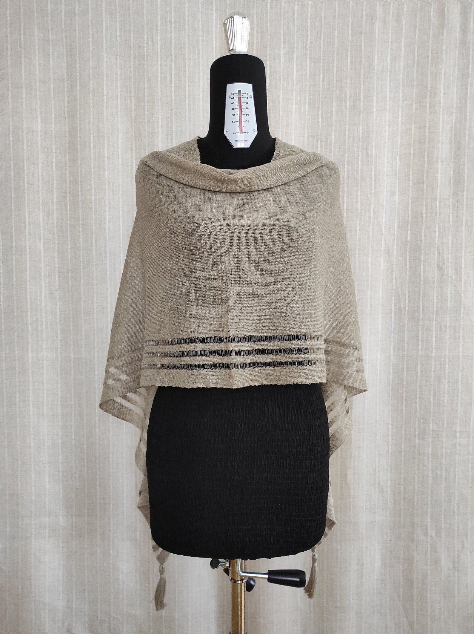 Thin Linen Poncho for Women / Light Minimalist Poncho / Summer Poncho ...