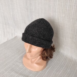 Felted Wool Roll-up Hat / Handmade Minimalist Beanie / Unisex Knitted ...