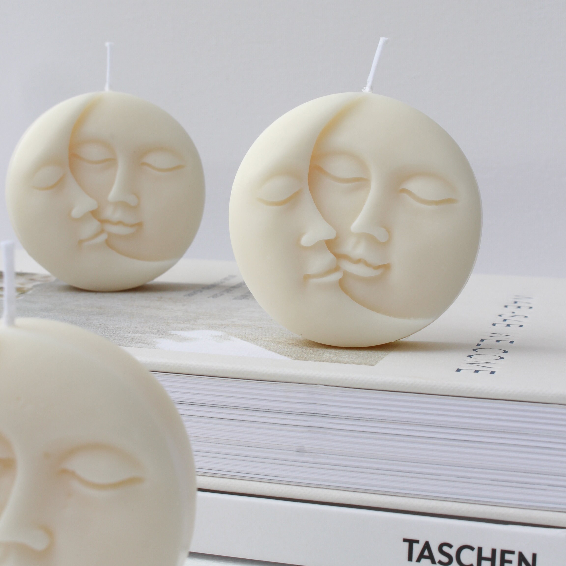 Moon Candle Sun and Moon Candle Face Candle Moon Candle - Etsy