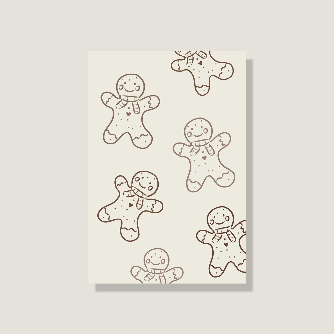 Postcard 'gingerbread Man', Beige Christmas Card With Gingerbread ...
