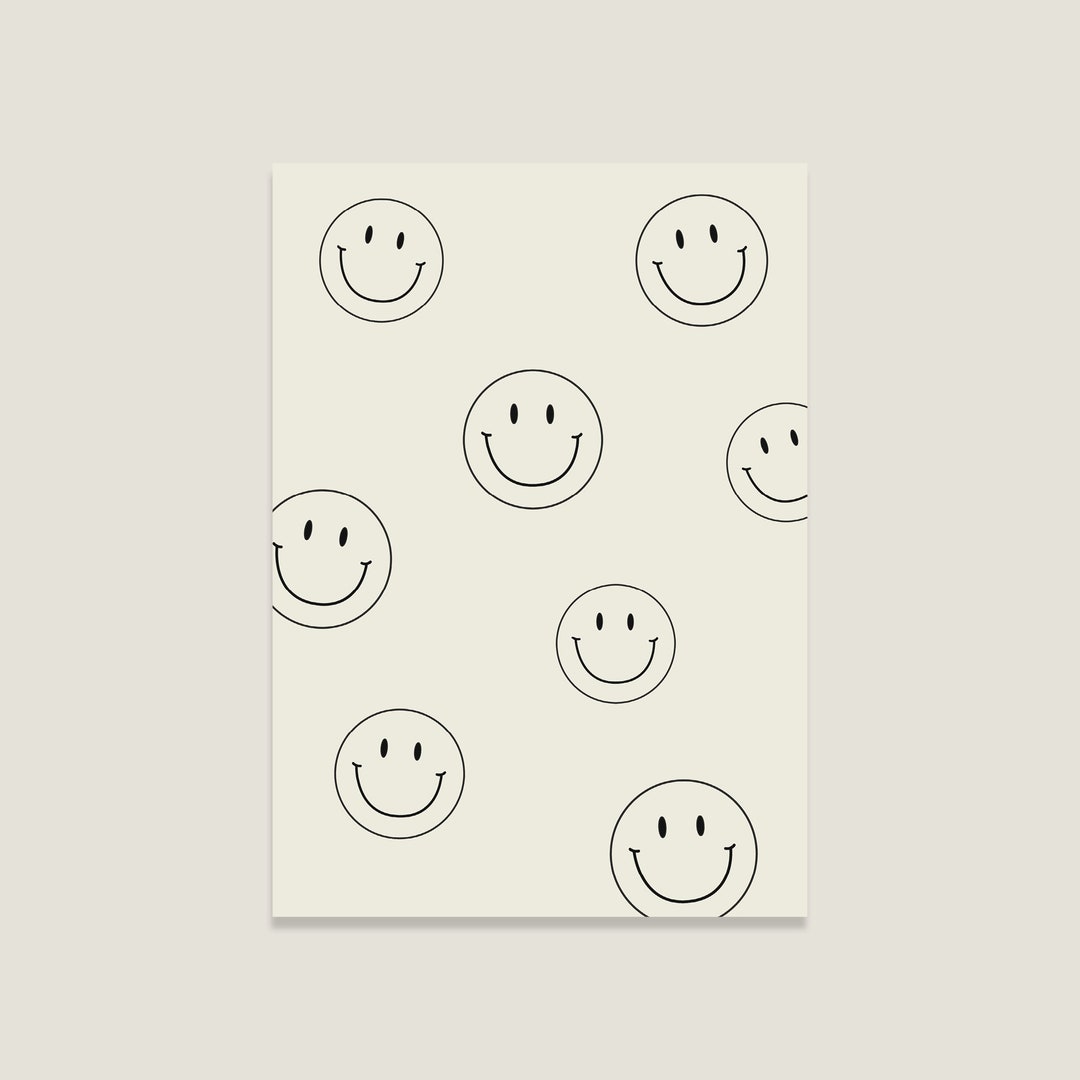 Postcard 'happy', Smiley Postcard, Postcard on Recycled Paper - Etsy