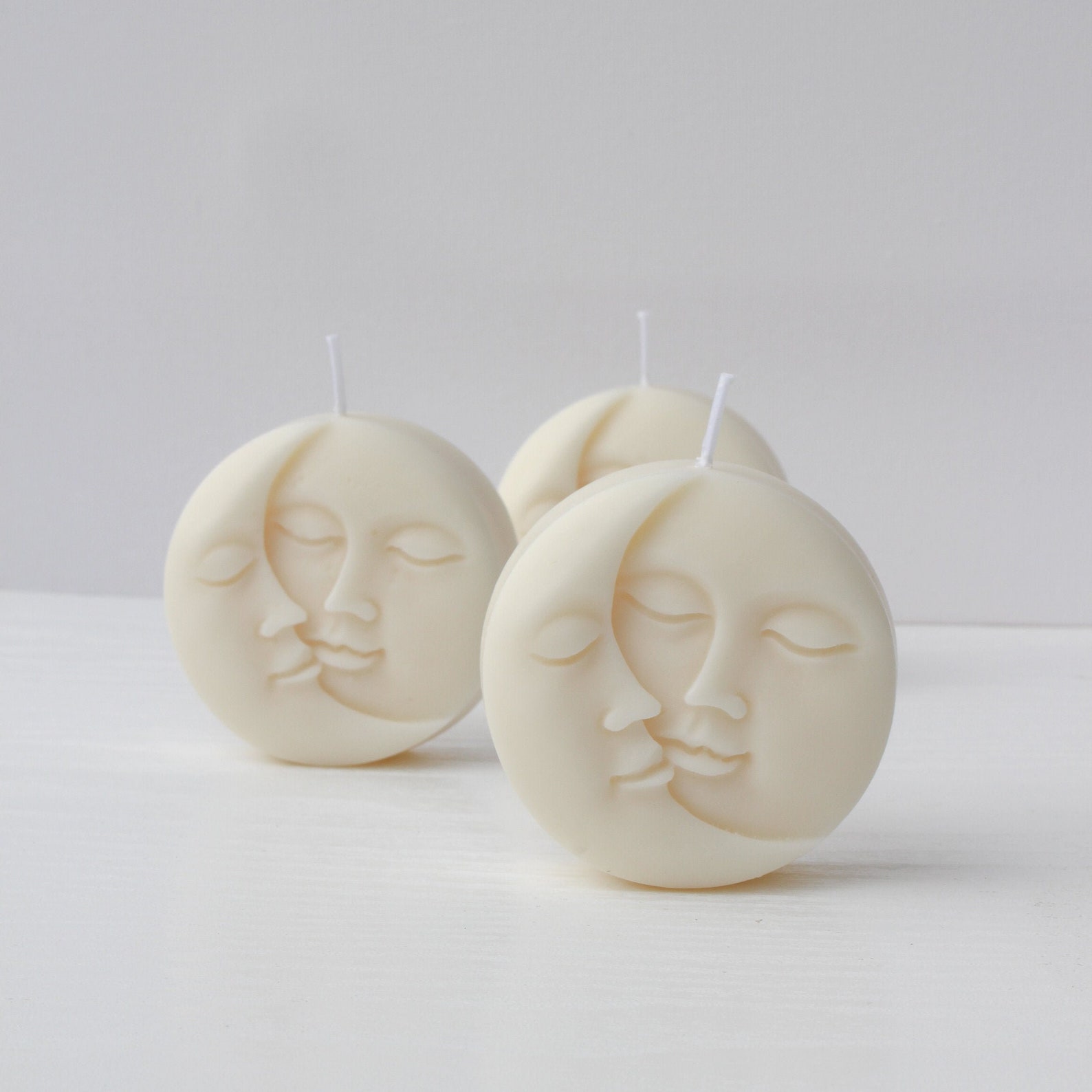 Moon Candle Sun and Moon Candle Face Candle Moon Candle - Etsy
