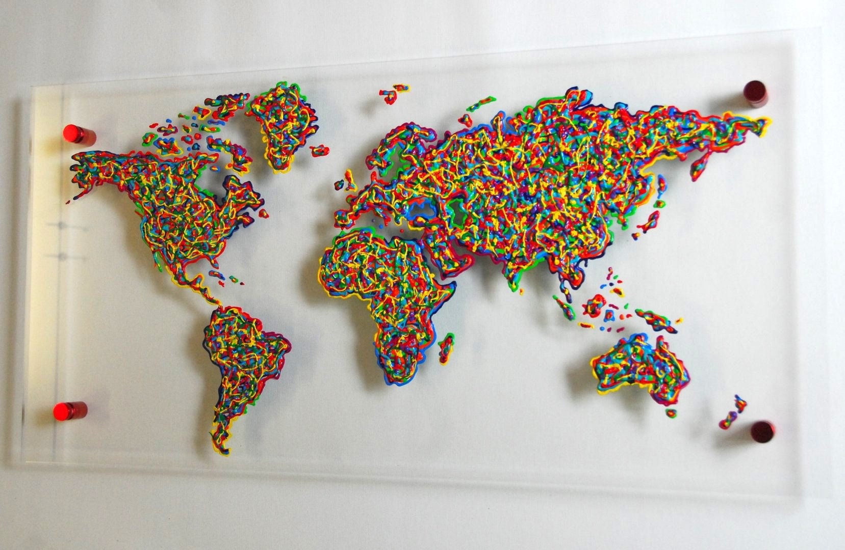 Acrylic Art Painting World Map Pop Art Modern Image Studio - Etsy