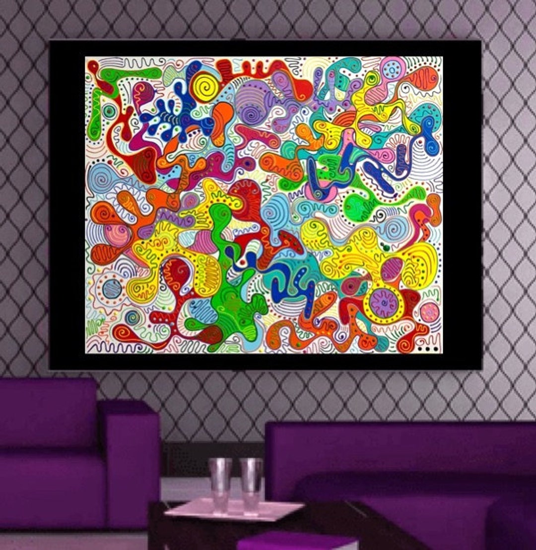 120 X 100 Cm Large XXL Canvas Image Abstract Canvas Unique Picture ...