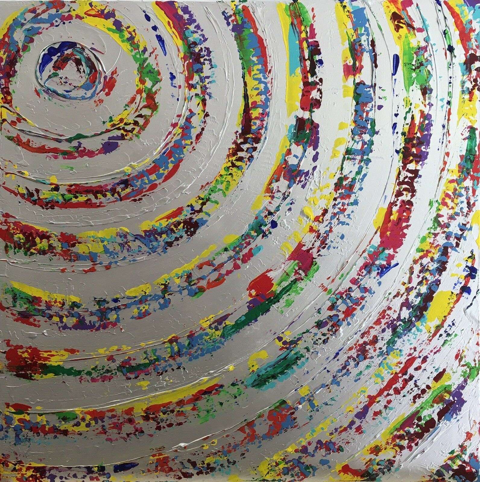 80x80cm silber bunt POP Art Acryl Gemälde Leinwandbild | Etsy