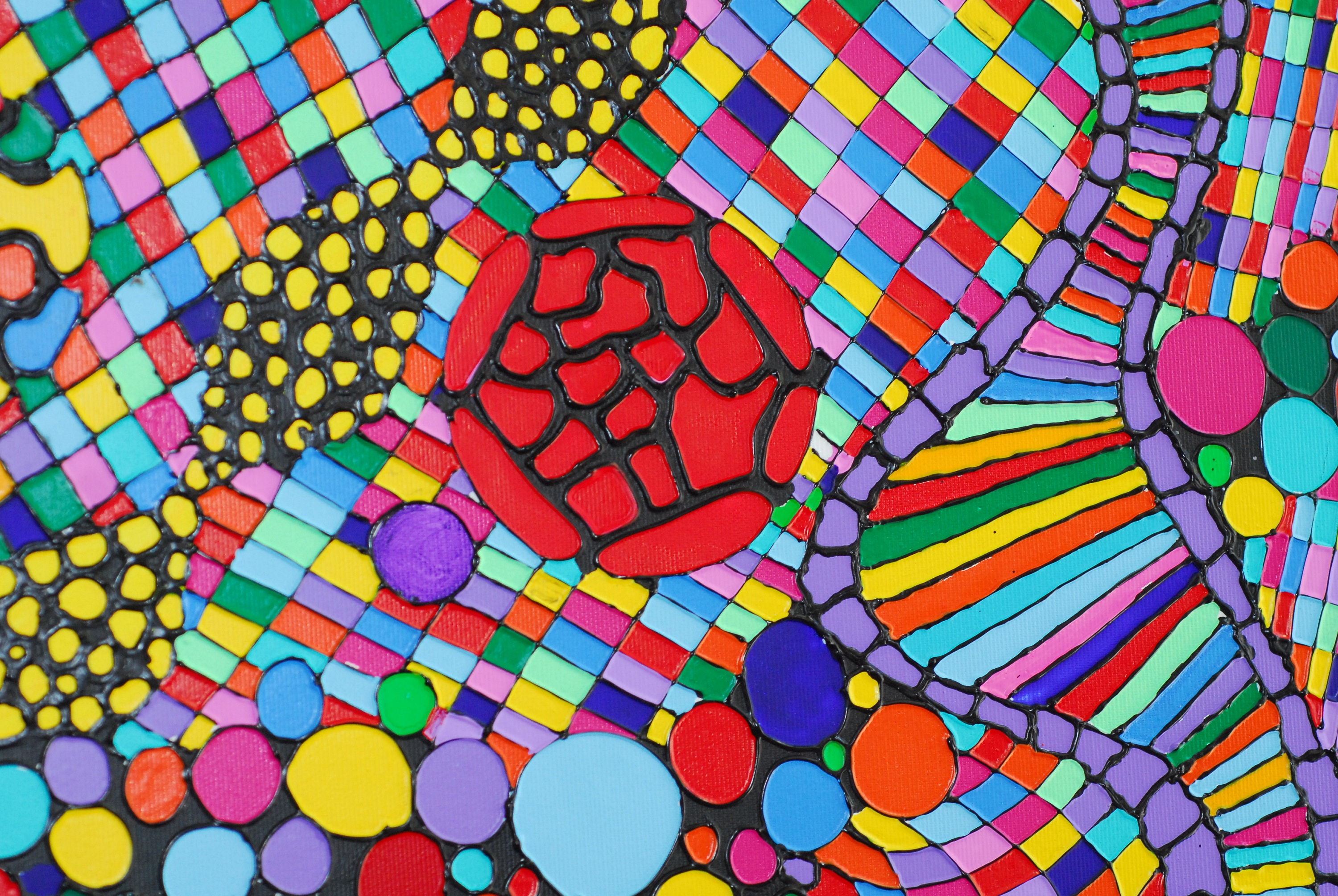 Mosaic Painting Acrylic Canvas Handmade Unique Pop Art - Etsy