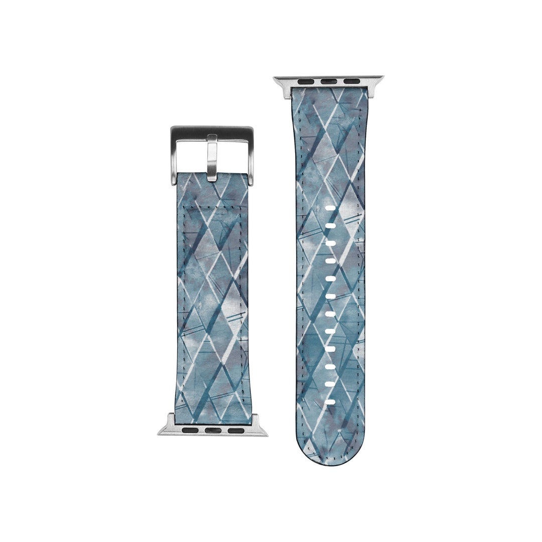 Watercolor Blue Diamond Apple Smart Watch Band | Fits 38 Mm to 45 Mm ...