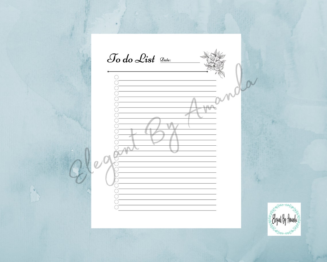 Simple to Do List Printable/fillable PDF, Simple Tasks, Check List ...