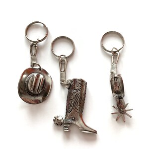 Cowboy Keychain/ Cowboy Boot/ Spur/ Cowboy Hat/ Plated Zamak, Zinc ...