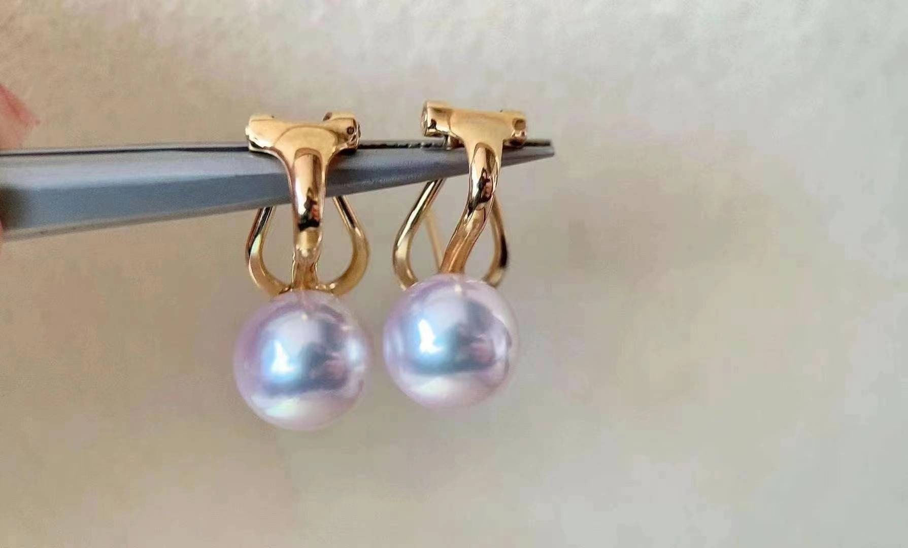 18K Gold Pearl Clip-on Earring,pearl Clip-on Earring,pearl Clip-on - Etsy