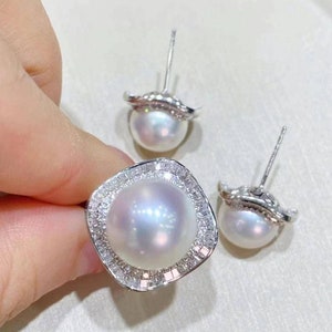 18K Gold Pearl Dual-use Jewellery Sets With Diamonds Pearl - Etsy