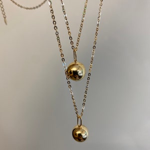 18K Yellow Gold Ball Necklacegold Ball Chain Necklacegold - Etsy