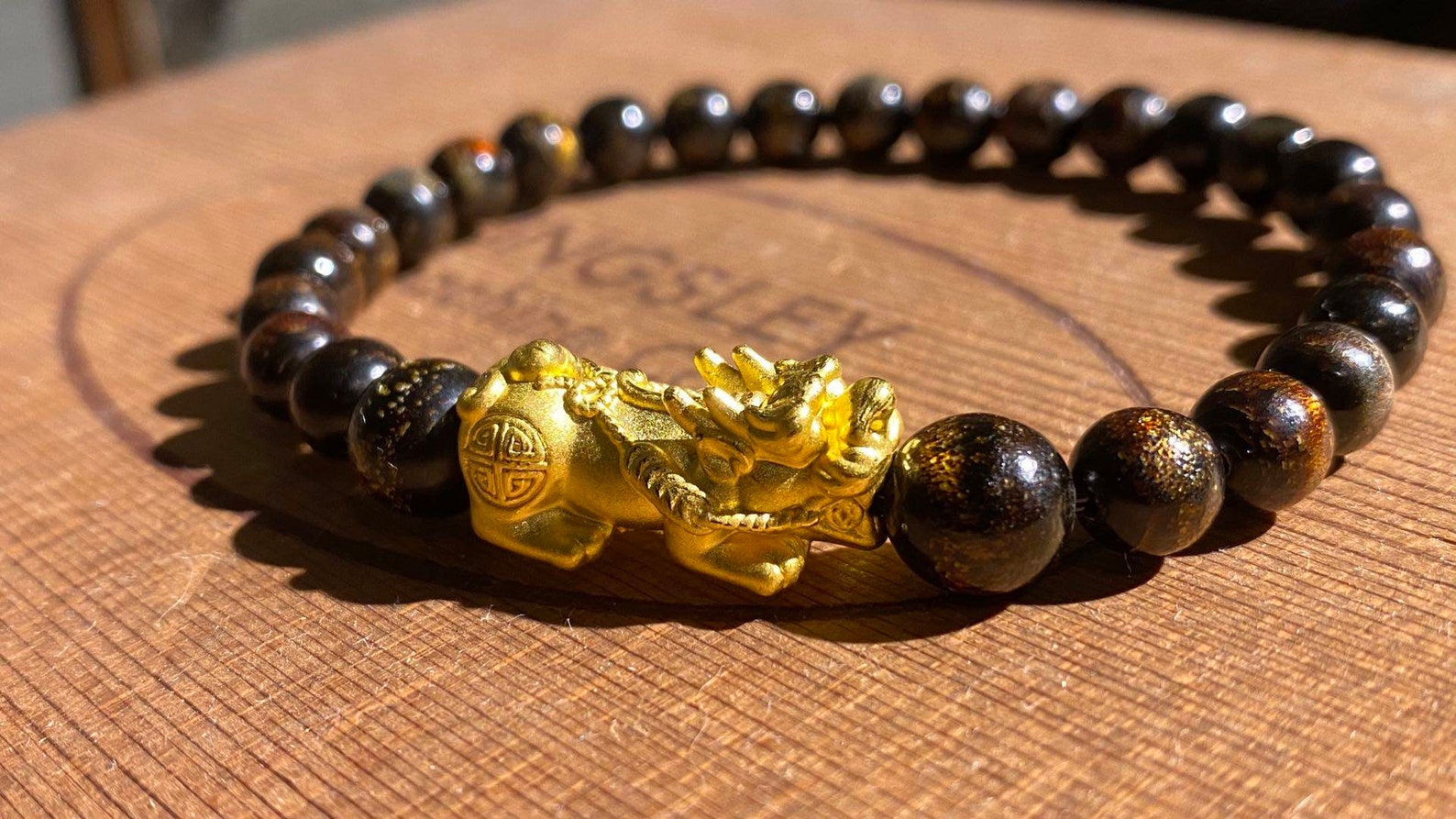 24k Gold PIXIU Men's Bracelet,men's Bracelet,99924k Gold 3D Lucky Coin ...