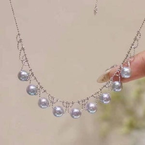 18K Gold Baby Akoya Pearl Lace Collar Necklace,pearl Lace Chain Choker Necklace - Etsy