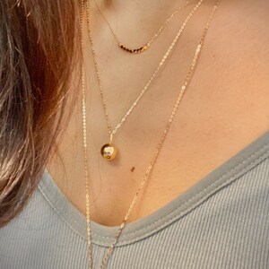 18K Yellow Gold Ball Necklacegold Ball Chain Necklacegold - Etsy