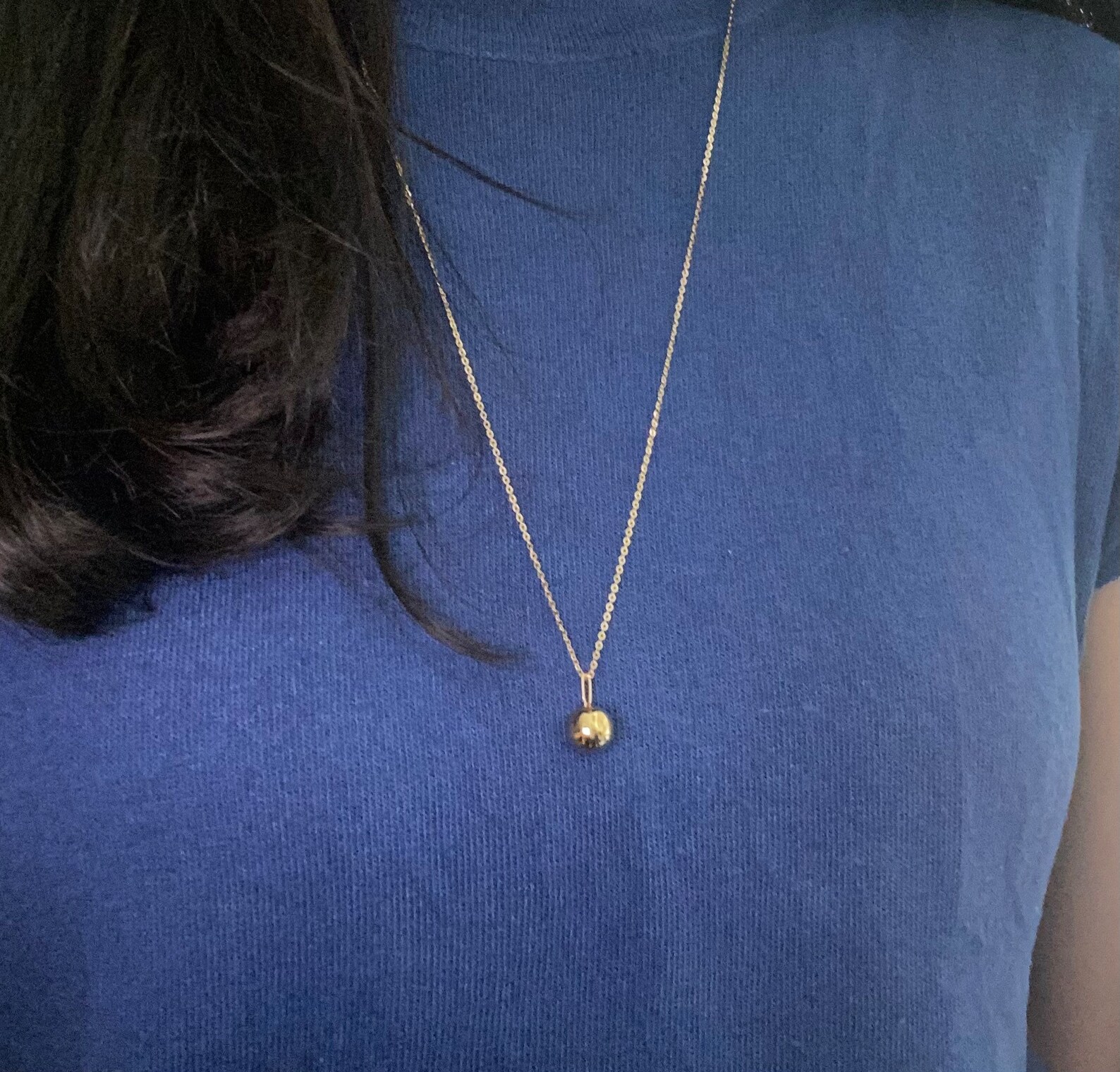 18K Yellow Gold Ball Necklacegold Ball Chain Necklacegold - Etsy
