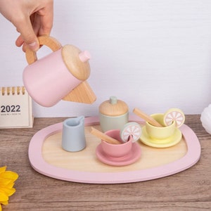 Personalized Wooden Afternoon Tea Play Set, Play Kitchen Gift, Pretend ...