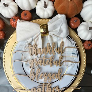 Thanksgiving Decor Name Tags - Set of 4 Blessed, Thankful, Gather ...