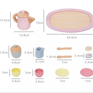 Personalized Wooden Afternoon Tea Play Set, Play Kitchen Gift, Pretend ...
