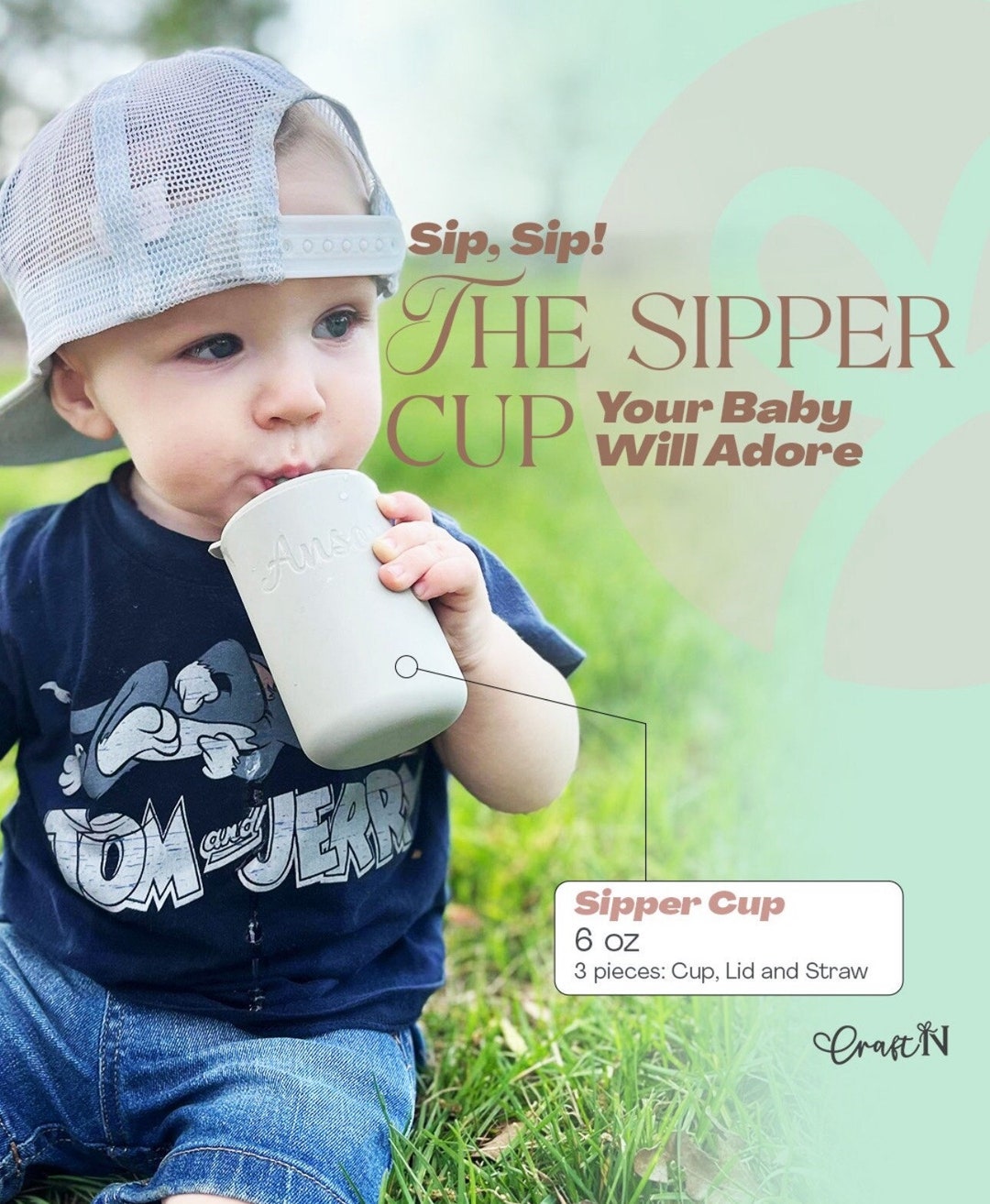 Custom Name Silicone Sippy Cup With Straw for Baby 6+ Months, No Spill ...
