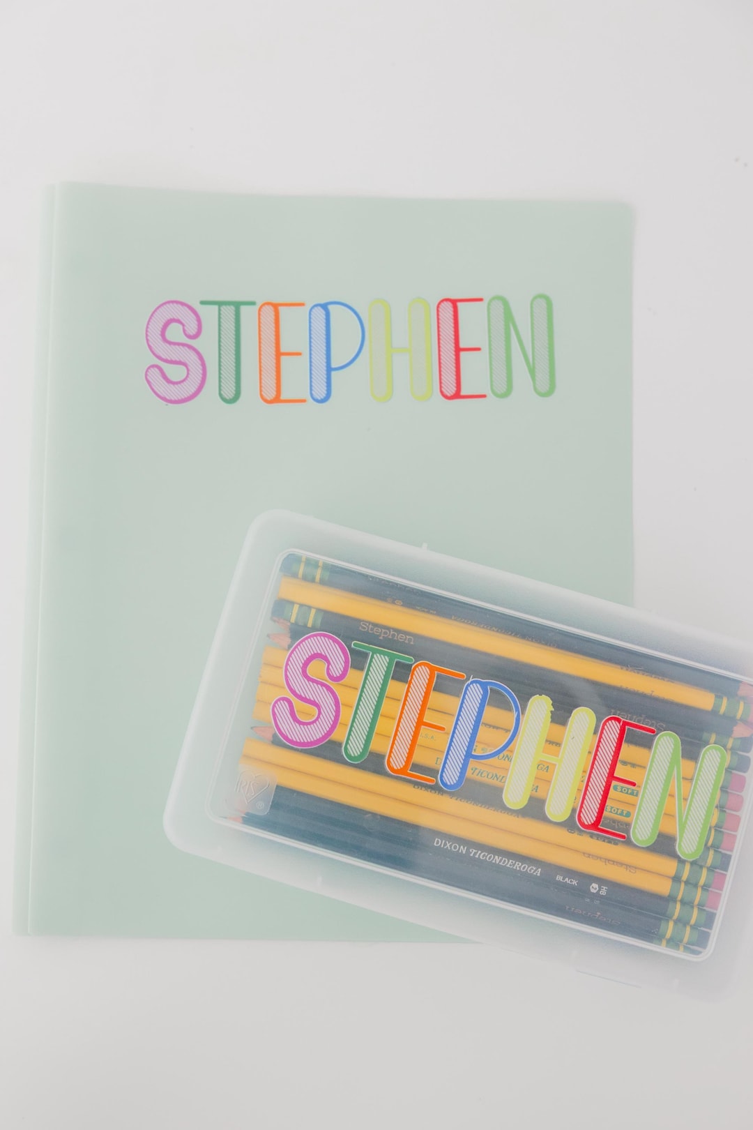 Crayon Rainbow Name Label – Personalized Pencil Box – Back to School ...