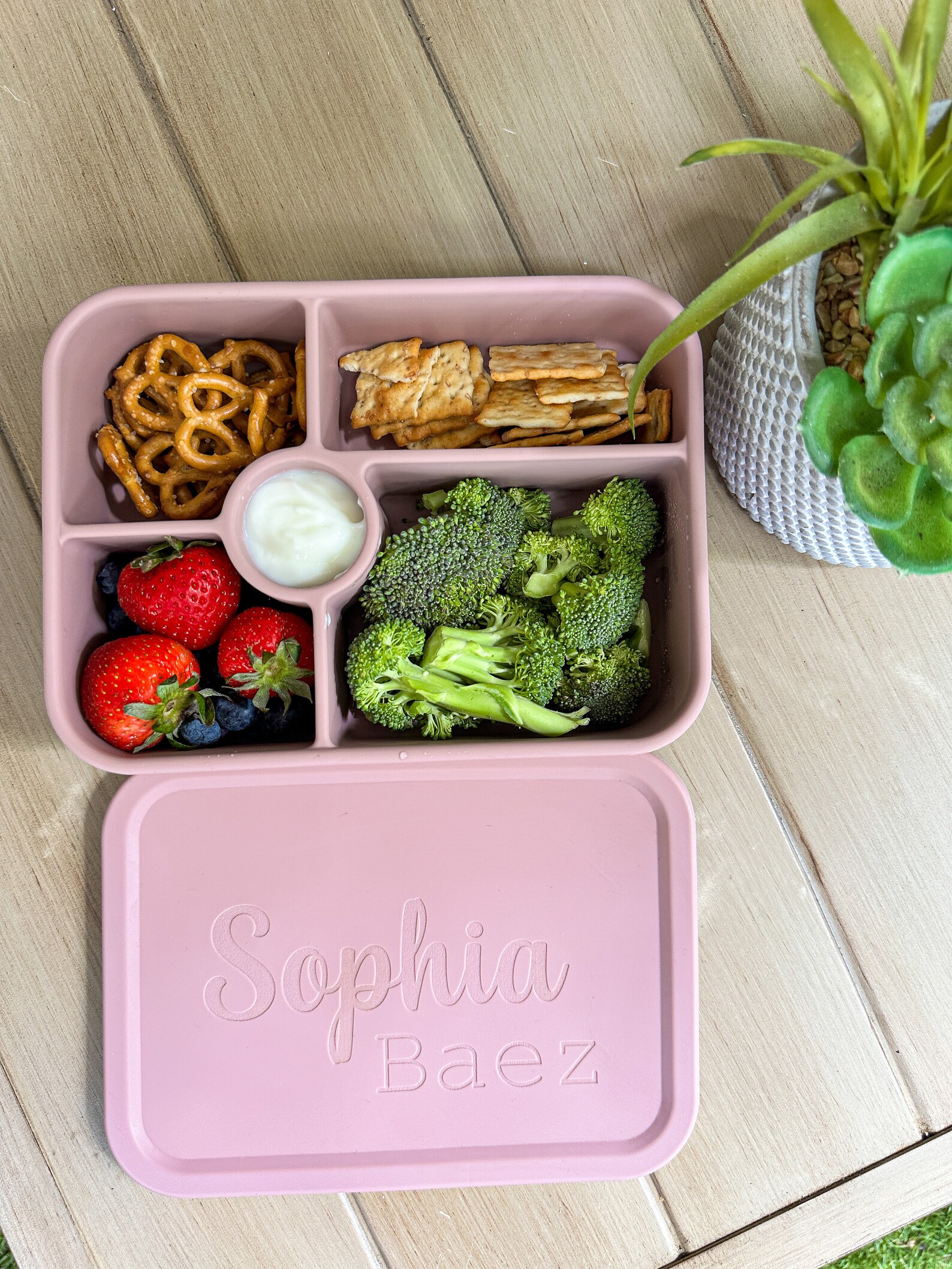 5 Compartments Personalized Silicone Lunch Box, Custom Lunch Box ...