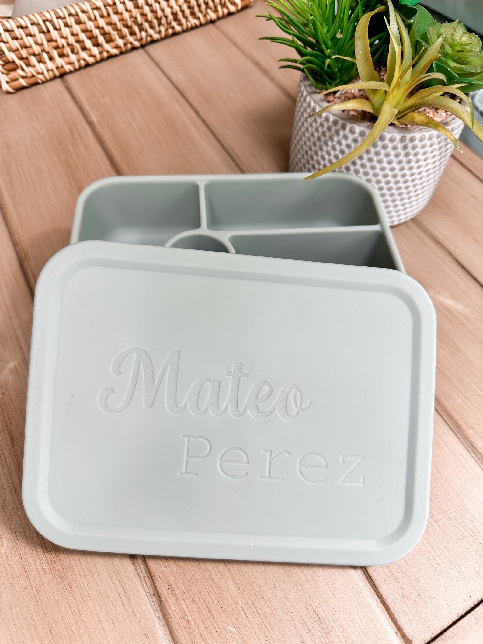 5 Compartments Personalized Silicone Lunch Box, Custom Lunch Box ...