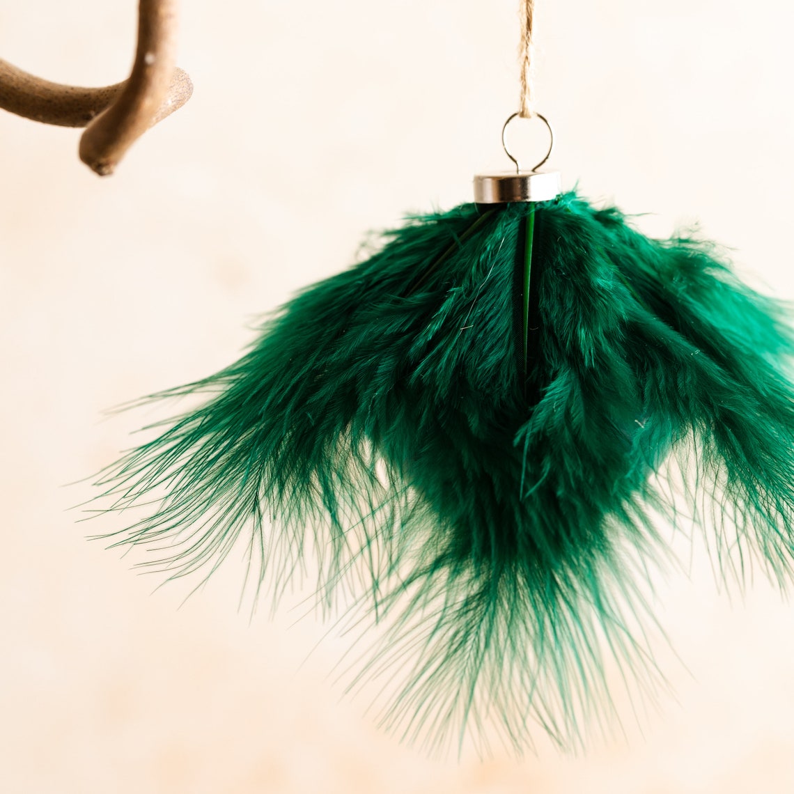Emerald Green Feather Bauble - Etsy