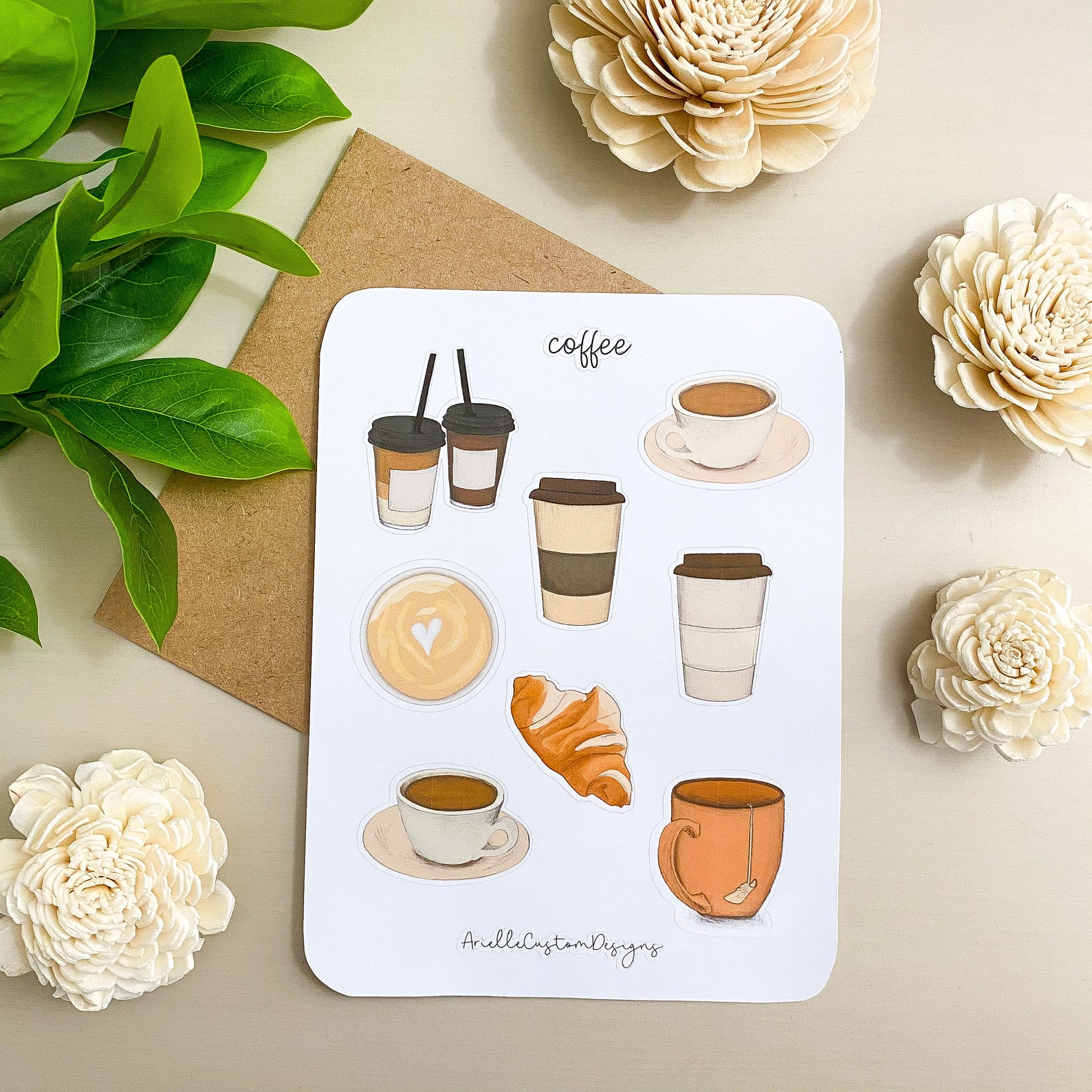 Coffee Sticker Sheet Coffee Aesthetic Coffee Sticker | Etsy