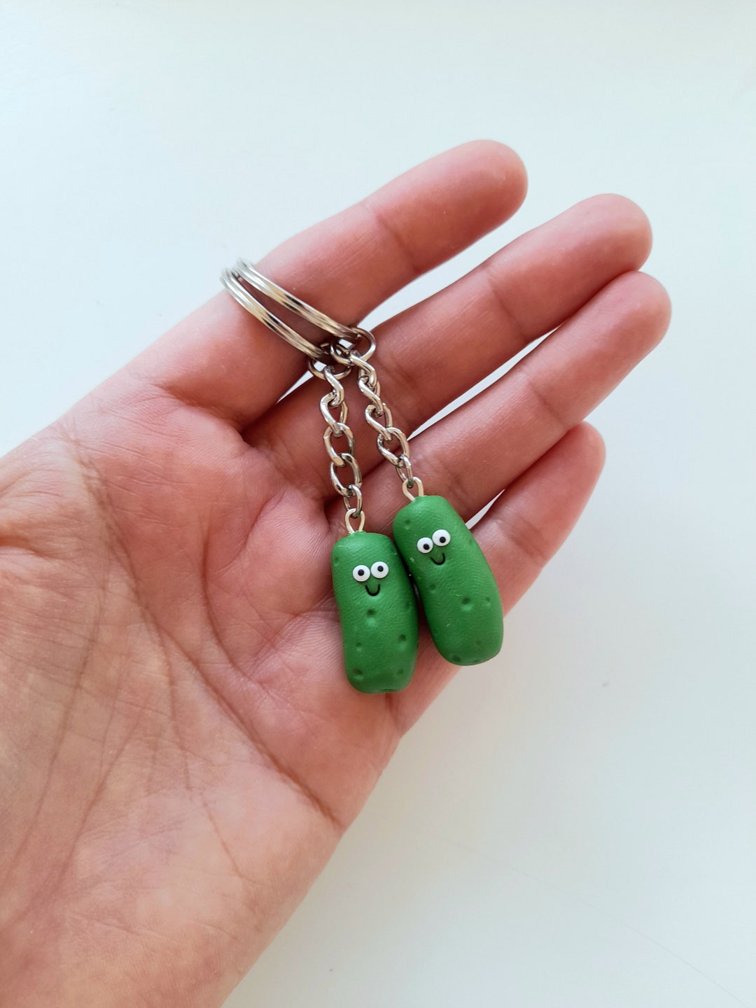 Funny Green Pickle Dill Keychain - Can Come in Single or Set of 2 ...