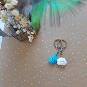 Rain and Cloud Keychain Duo - Etsy