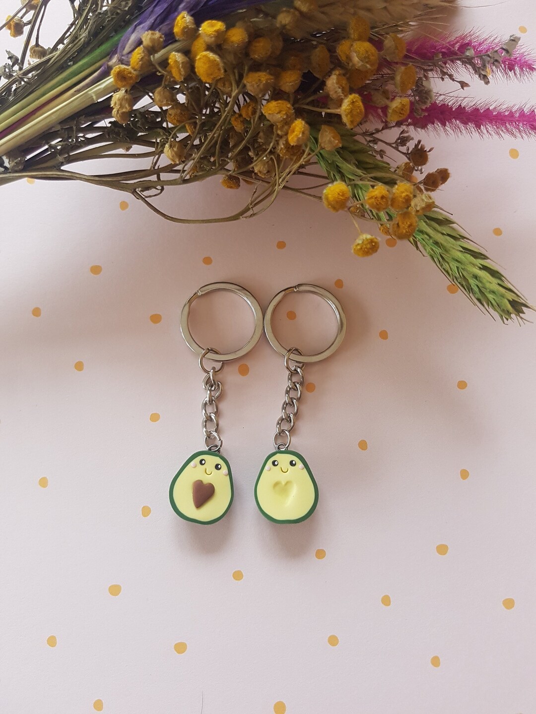Mini Avocado Keychain Set With Heart - Perfect Gift for Your Lover or ...