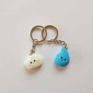Rain and Cloud Keychain Duo - Etsy