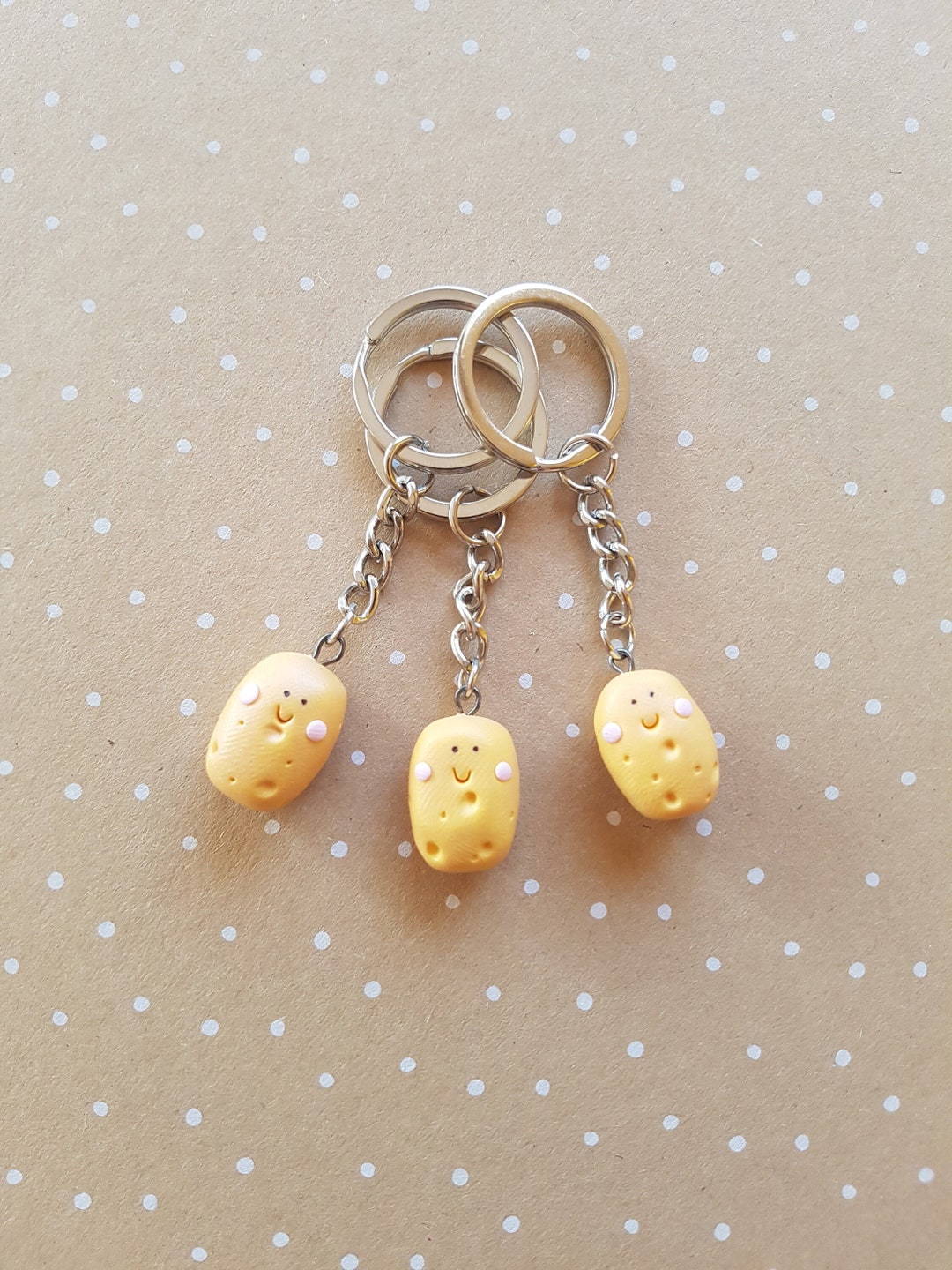 Funny Yellow Potato Keyring - Kawaii Potato Key Chain - Amusing - Small ...