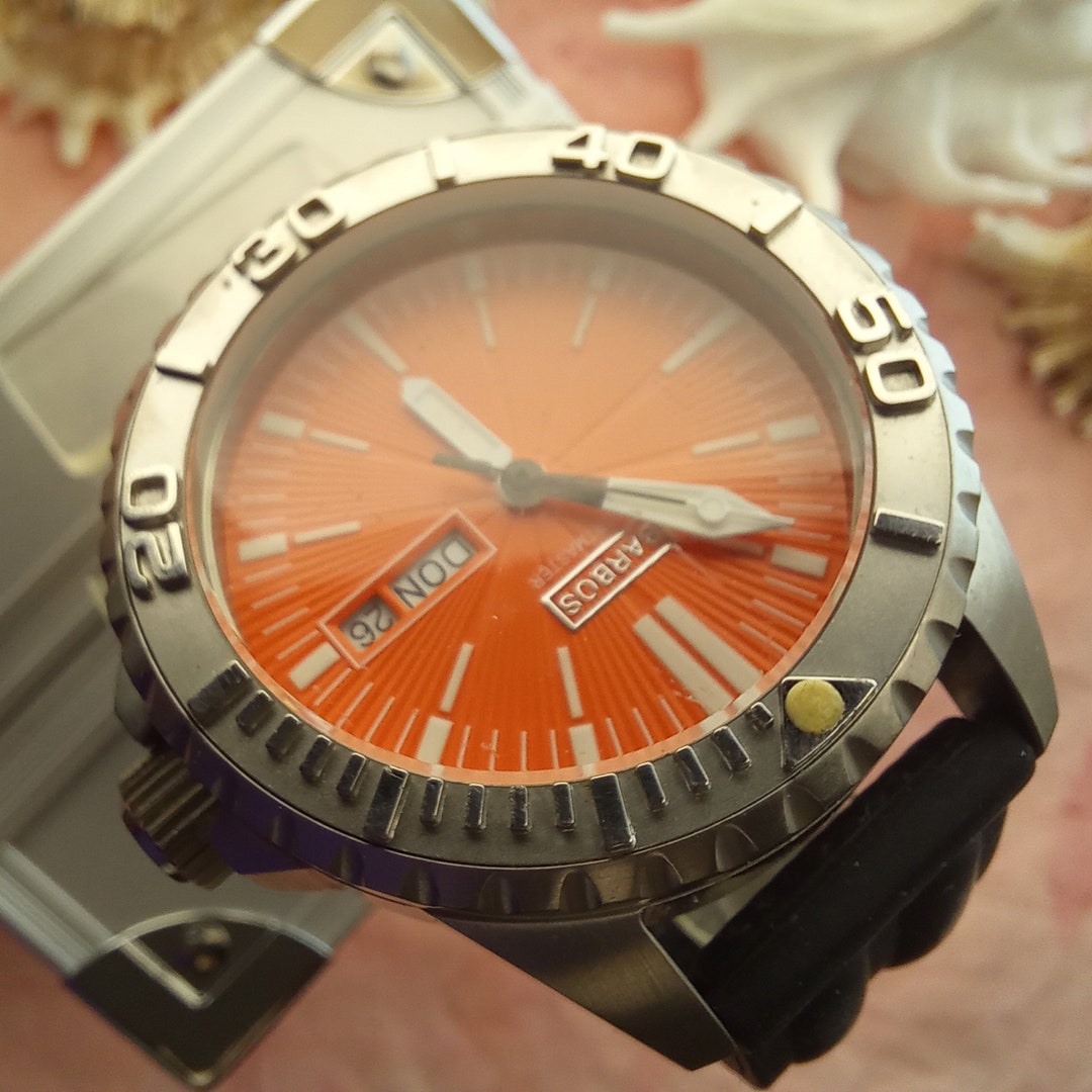 Watch Diver sportmaster Barbos Limited Edition Wristwatch Orange Dial ...