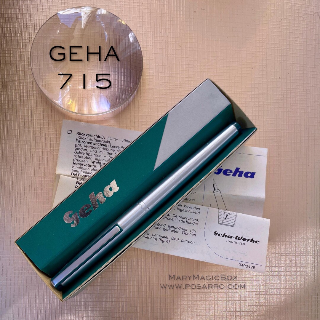GEHA Style 715 Steel and Green Vintage Fountain Pen Germany 1980 Mint ...